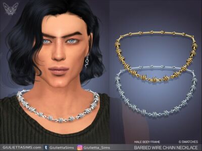 Stylish Barbed Wire Necklace for Men Sims 4 CC Download