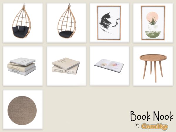 Cozy Book Nook Set Sims 4 CC Download