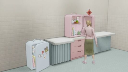 Chic Cosmetic Mini Fridge Sims 4 CC Download