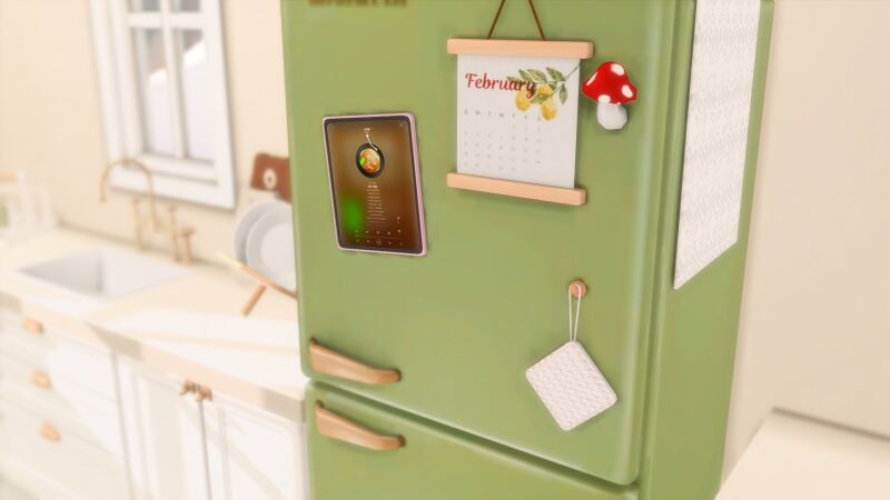 Creamy Vintage Kitchen Set Sims 4 CC Download