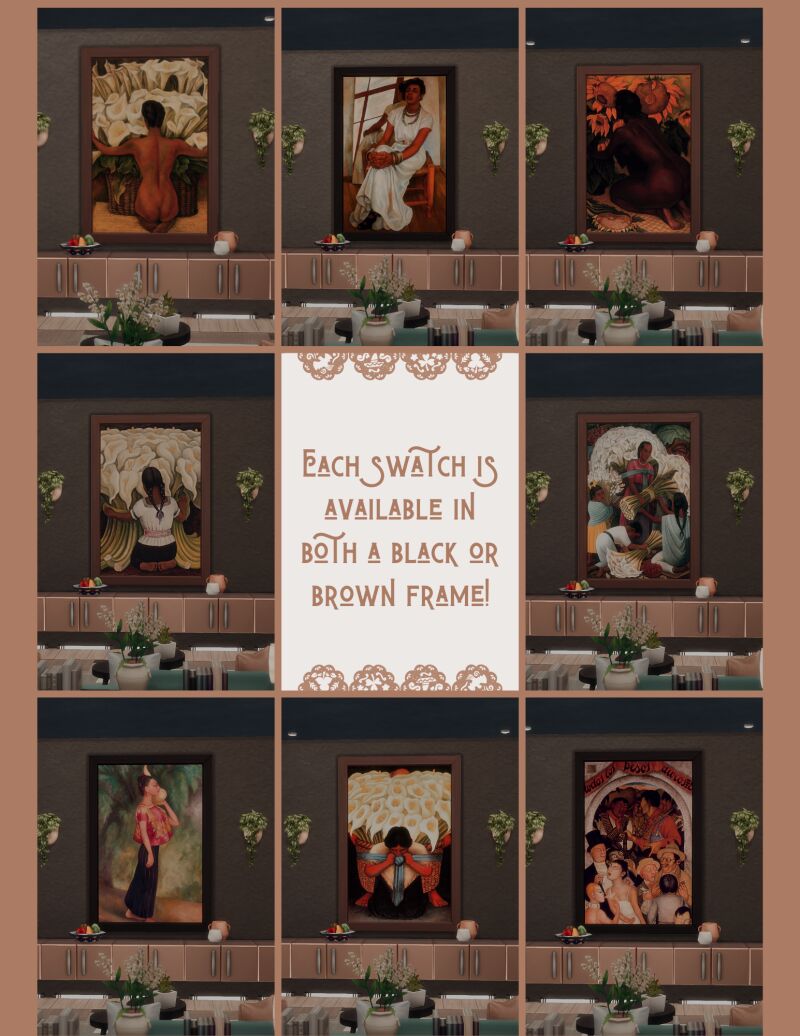 Diego Rivera Paintings Collection Sims 4 CC Download