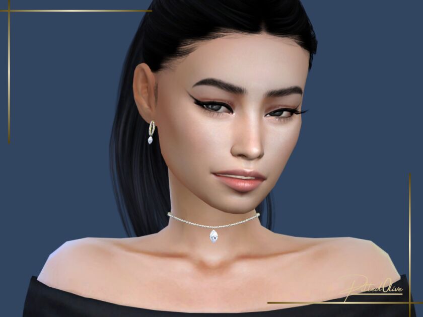 Stunning Ellie Earrings and Choker Set Sims 4 CC Download