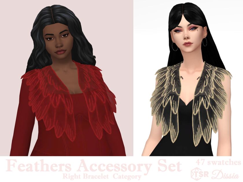 Feathers Accessory Set Sims 4 CC Download