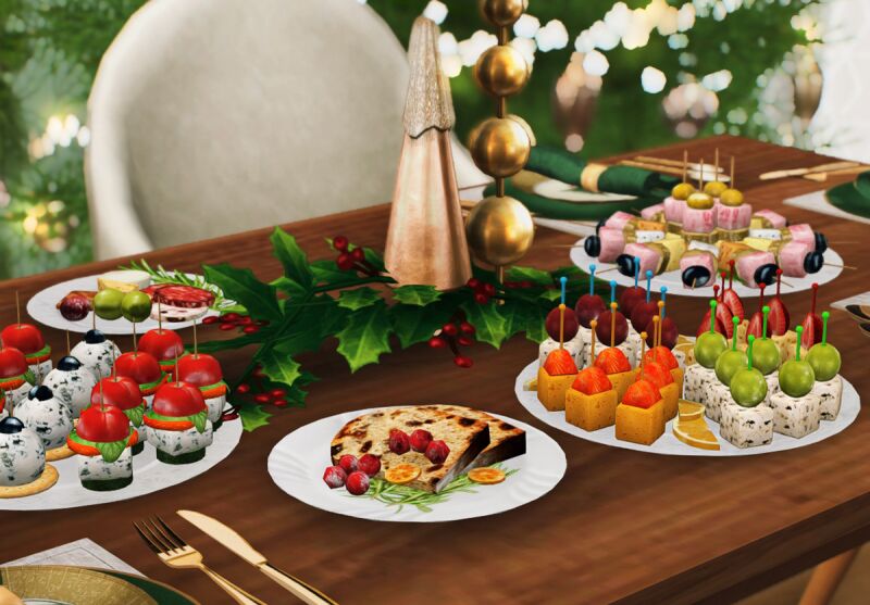 Festive Appetizers - Mix of Canapes Sims 4 CC Download
