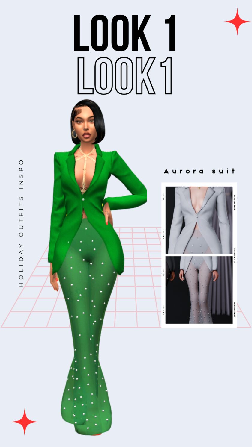 Holidays Outfits Inspo With @Bluerose-Sims ⭐️💛 Sims 4 CC Download