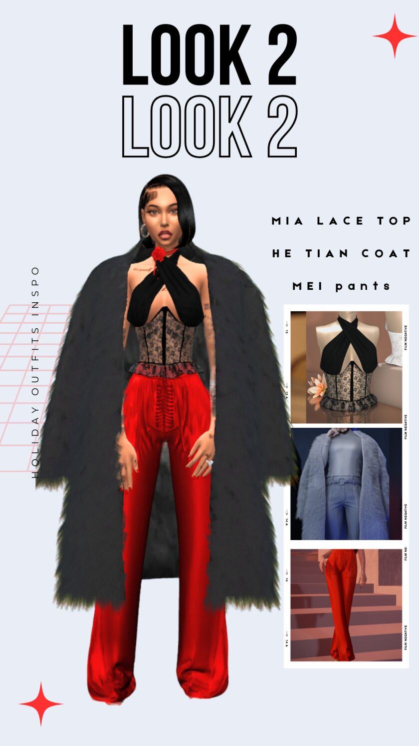 Holidays Outfits Inspo With @Bluerose-Sims ⭐️💛 Sims 4 CC Download