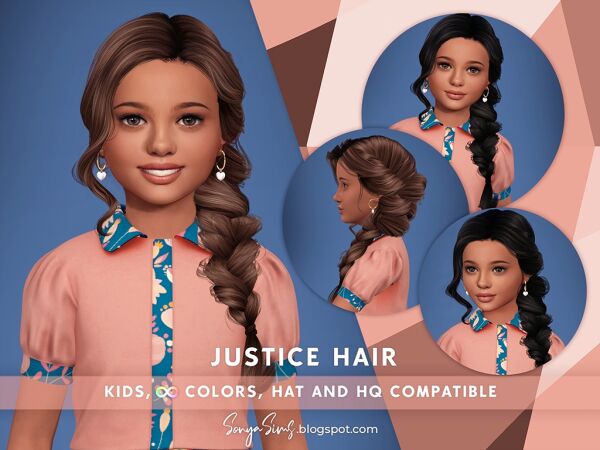 Elegant Updo Hairstyle for Kids Sims 4 CC Download
