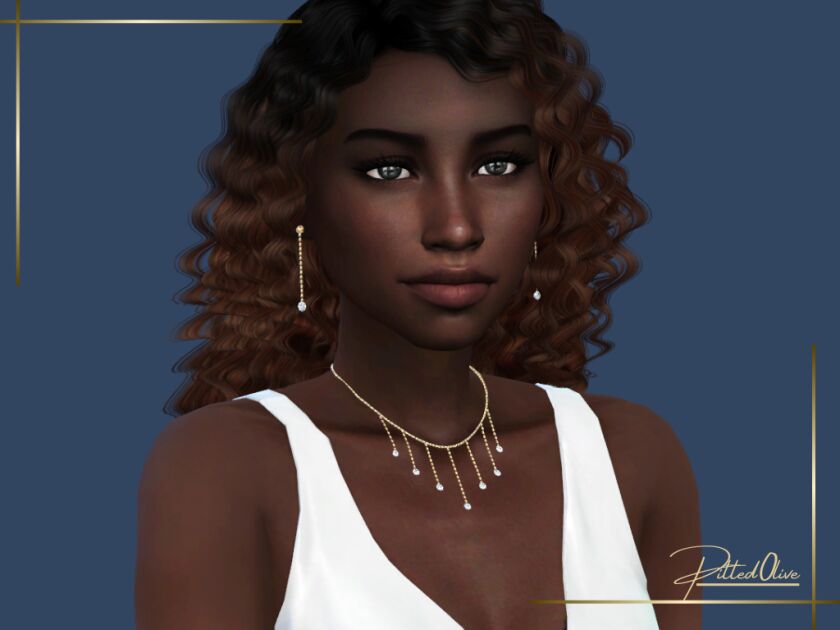Melinda Set: Elegant Waterfall Diamond Jewelry Sims 4 CC Download