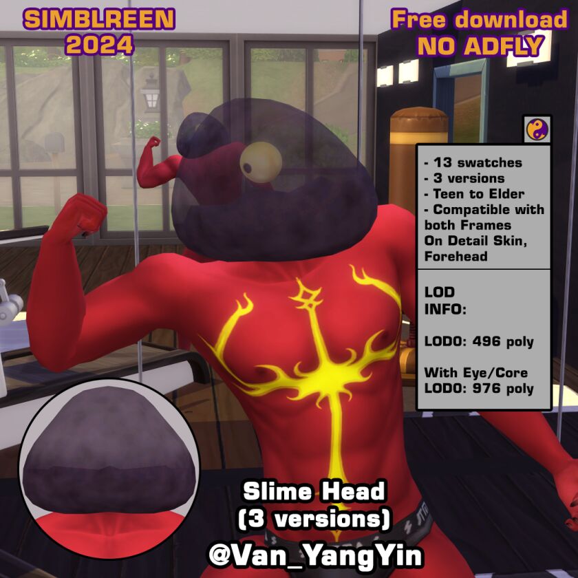 Slime Head Set for Sims - Unleash Your Inner Slime! Sims 4 CC Download