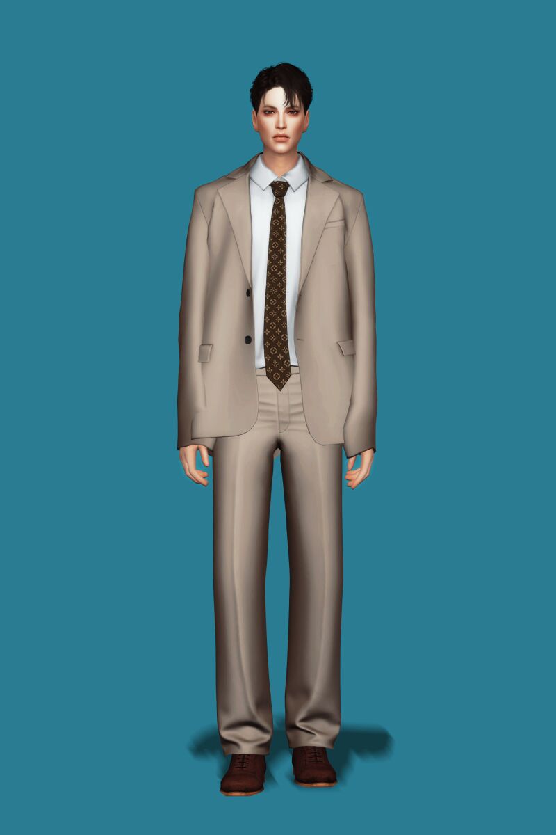 Stylish Men's Suit with Tie by Gorilla Sims 4 CC Download