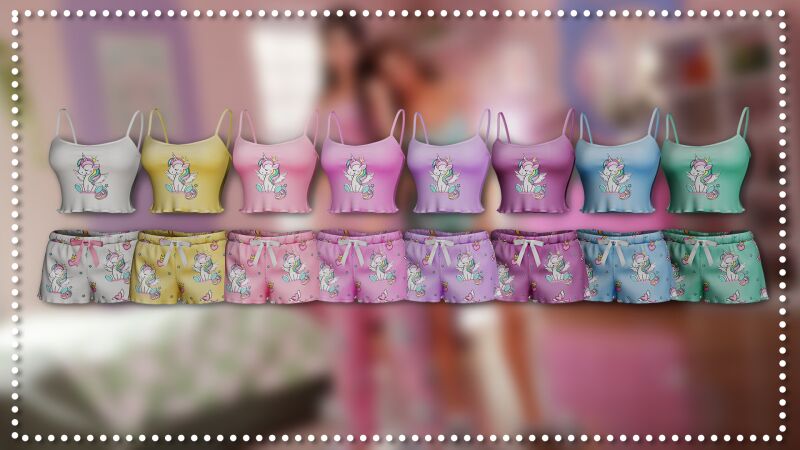 Unicorn Pajama Set - Sleep in Style Sims 4 CC Download