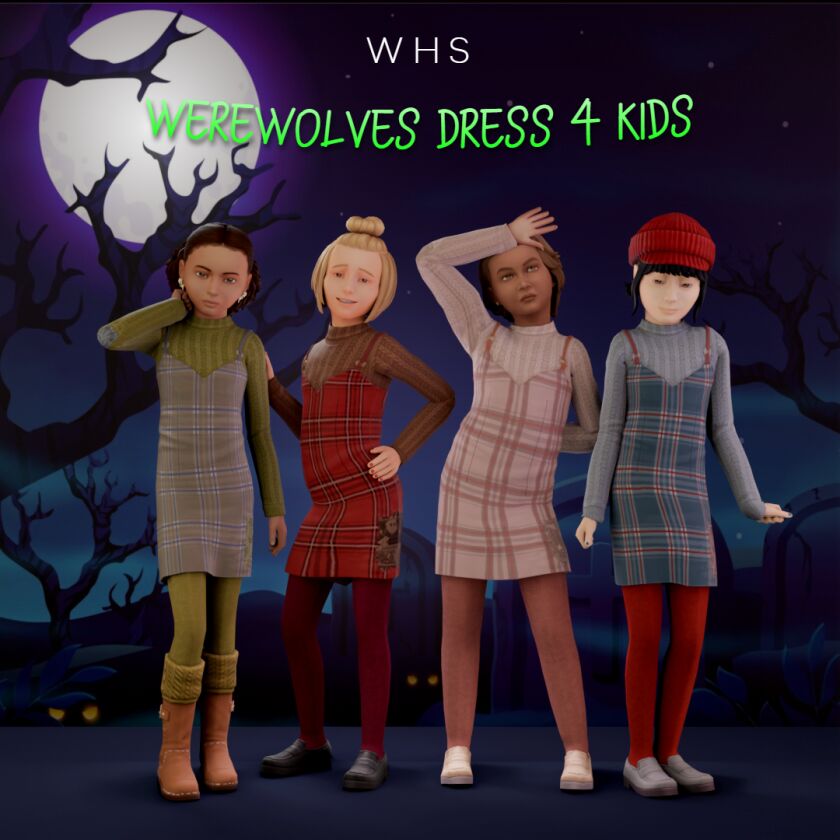 Kids Werewolves Sundress Sims 4 CC Download