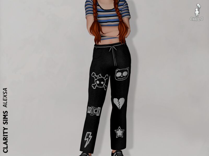 Alexsa - Child Jeans Pants Sims 4 CC Download