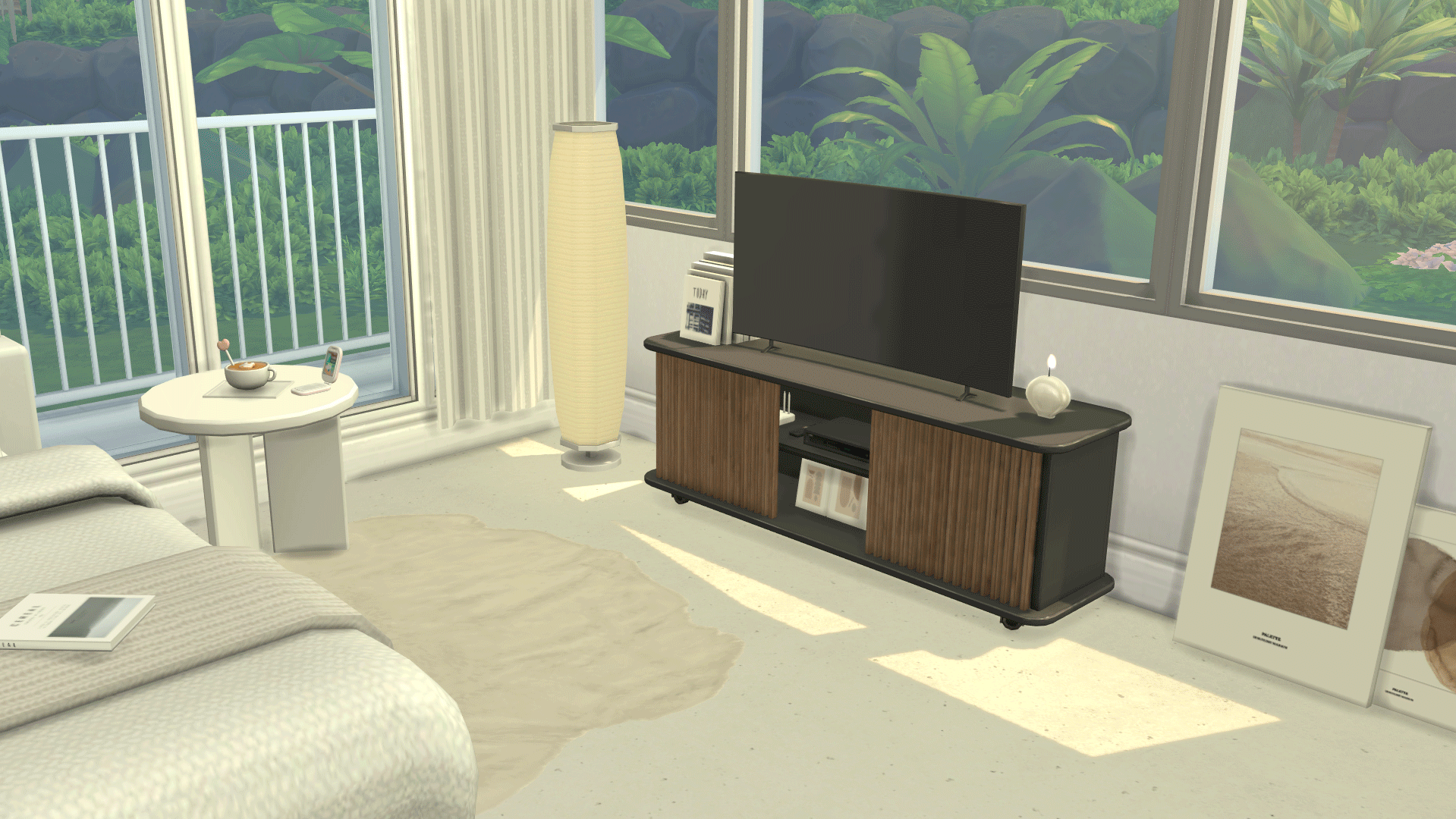 Stylish 2412 TV Table for Your Living Room Sims 4 CC Download