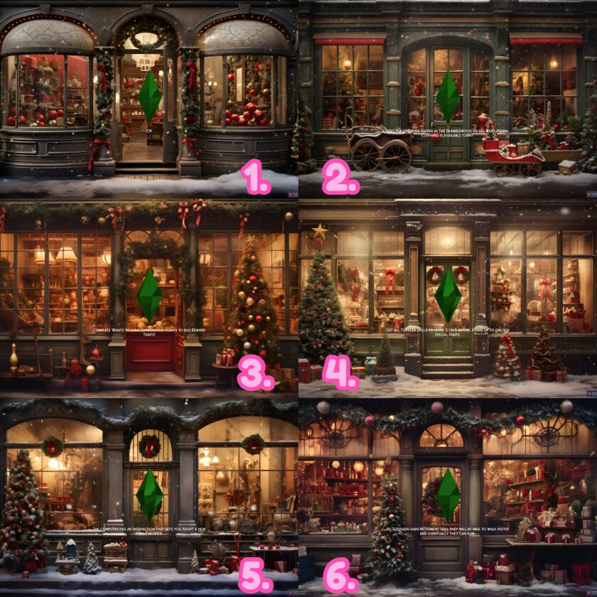 Festive Christmas Storefront Loading Screens Sims 4 CC Download