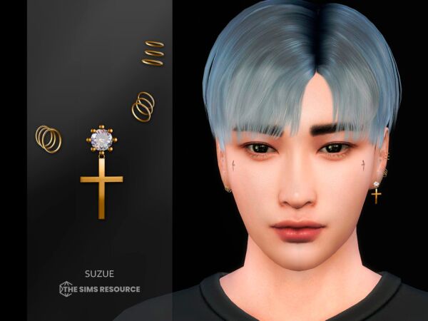 Cross V2 Earrings: A Must-Have Accessory Sims 4 CC Download