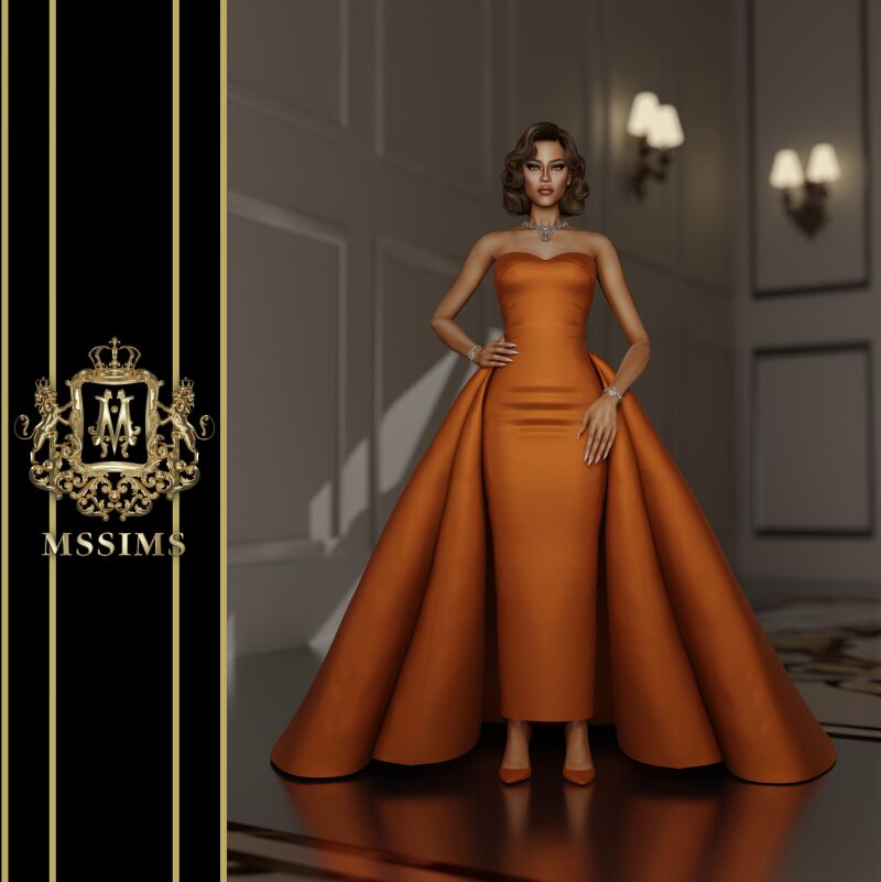 Golden Star Gown By Mssims Sims 4 CC Download
