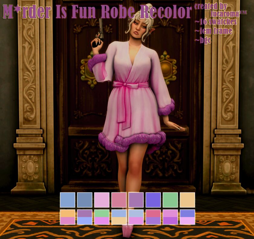 Brightly Colored Robe Inspired by Martha May Whovier Sims 4 CC Download