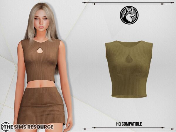 Stylish Layla Set Top for Sims Sims 4 CC Download
