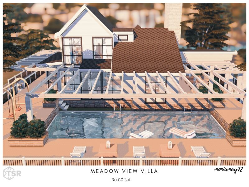 Charming Meadow View Villa Sims 4 CC Download