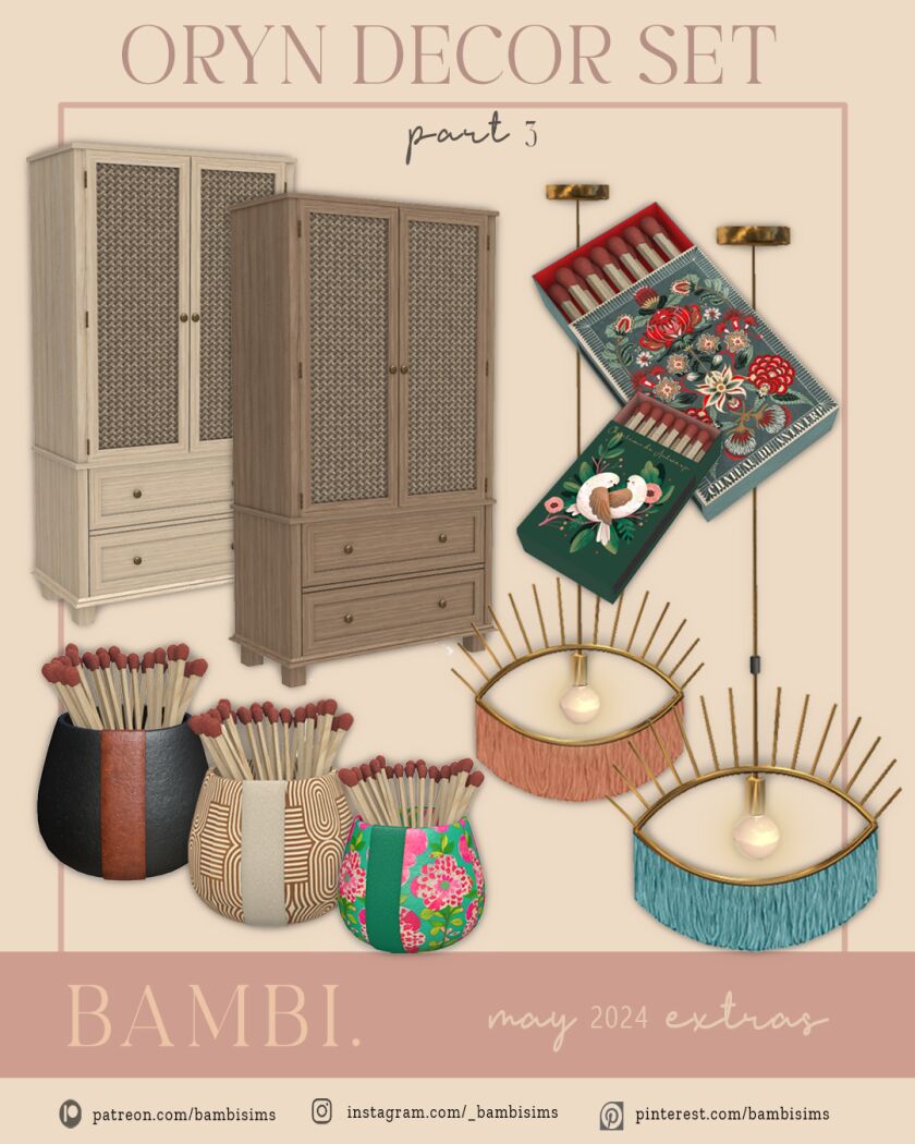 Oryn Decor SET P3 by Bambisims Sims 4 CC Download