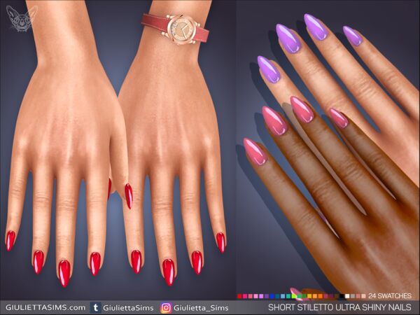 Stunning Short Stiletto Nails for Your Sims Sims 4 CC Download