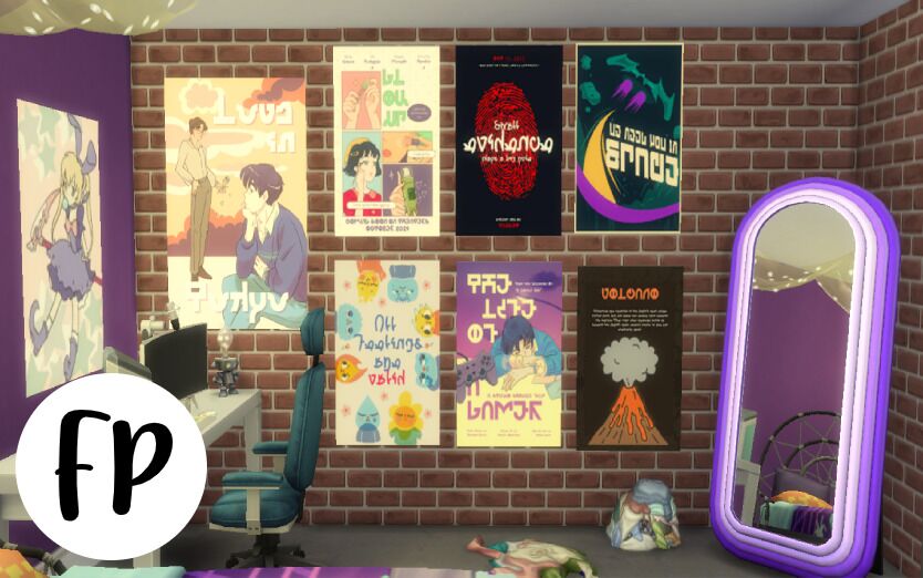 Explore New Simlish Posters for Your Game! Sims 4 CC Download