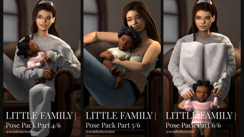 Little Family Pose Pack for Sims 4 Sims 4 CC Download