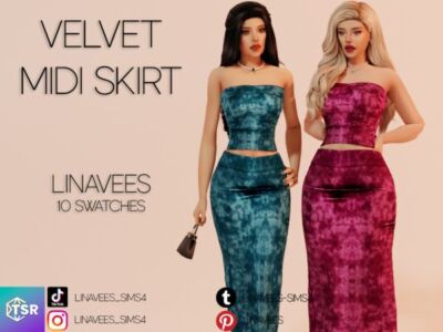 Stylish Camilla Velvet Tube Top Sims 4 CC Download