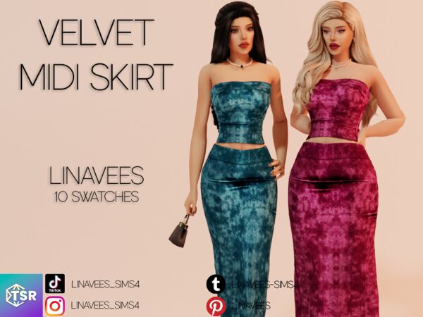 Stylish Camilla Velvet Tube Top Sims 4 CC Download