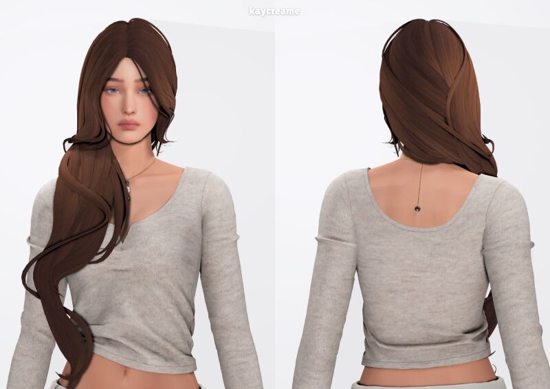 Stunning Jolene Hair by Kaycreame Sims 4 CC Download