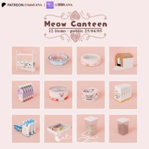 Meow Canteen Set Sims 4 CC Download