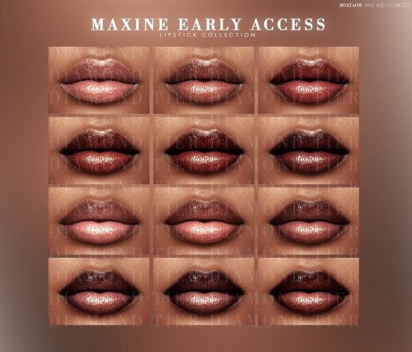 Maxine Lipstick Collection by BoatAom Sims 4 CC Download