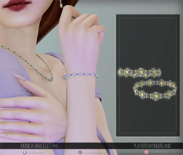 Monica Pearl Bracelet R+L By Playerswonderland Sims 4 CC Download