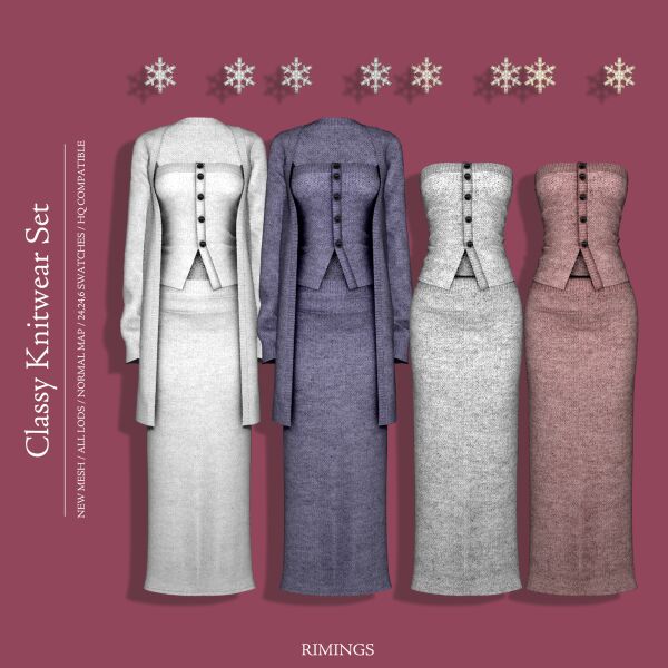 [Rimings] Classy Knitwear SET Sims 4 CC Download